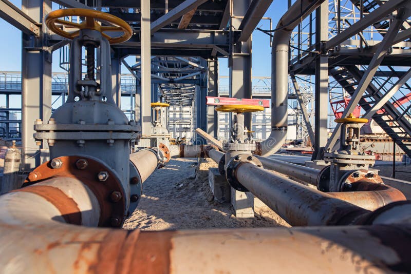 New Installed Process Pipelines with Installed Shut Off Valves Stock ...