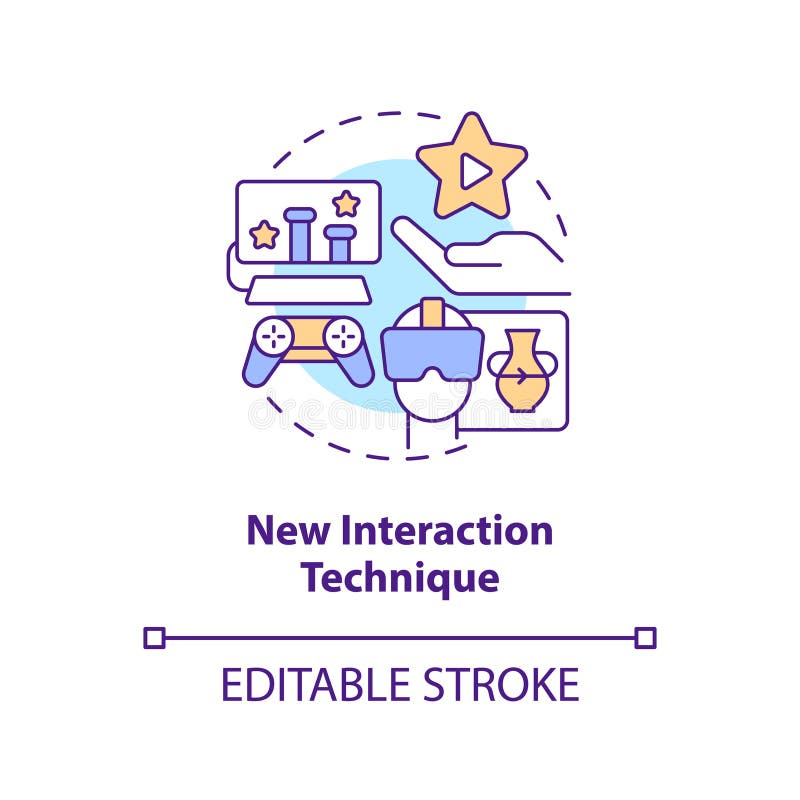 New Interaction Technique Concept Icon Stock Vector - Illustration of ...