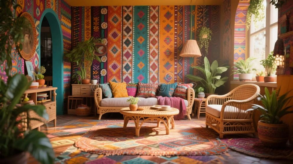 Bohemian Interior Designs Stock Illustrations – 2,613 Bohemian Interior ...
