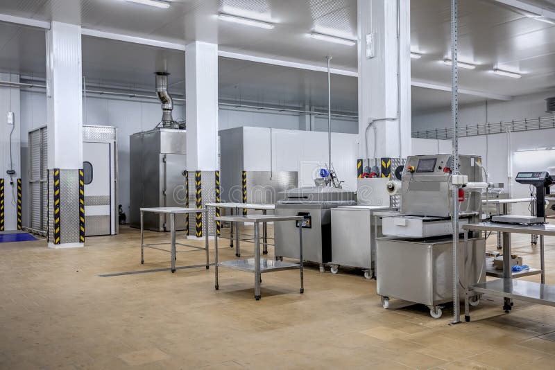 New Interior of a Packaging Production Line at a Semi-finished Factory ...