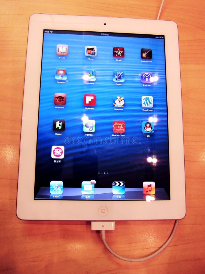 New Ipad with a Charging Cable Editorial Stock Photo - Image of ipod ...