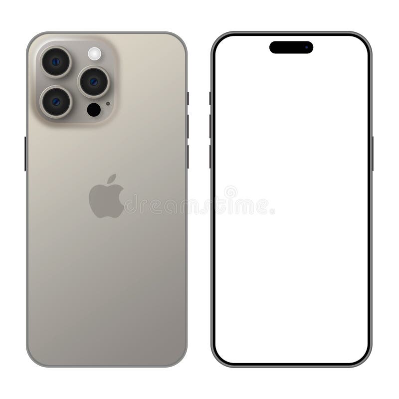 New IPhone 15 Pro Natural Titanium Phone Editorial Image - Illustration ...