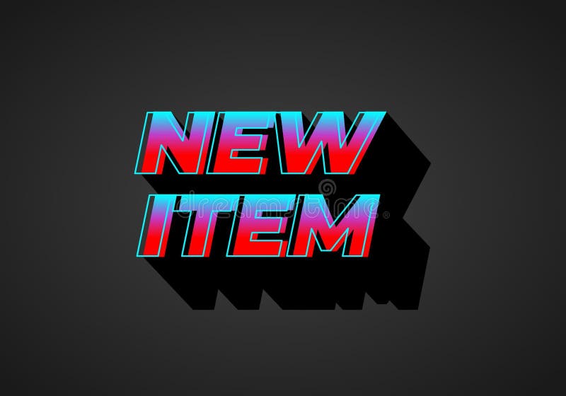 New Item. Text Effect in 3D Look. Gradient Blue Red Color. Dark ...