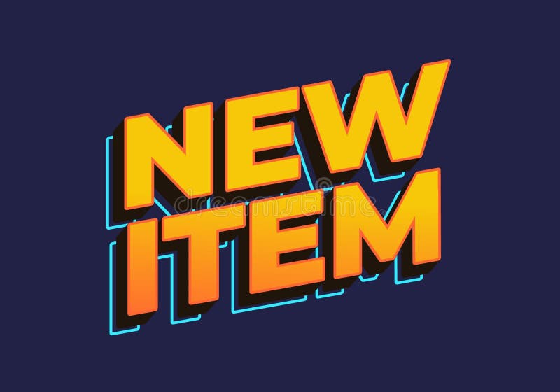 New Item. Text Effect in Yellow Color. 3D Look Stock Illustration ...