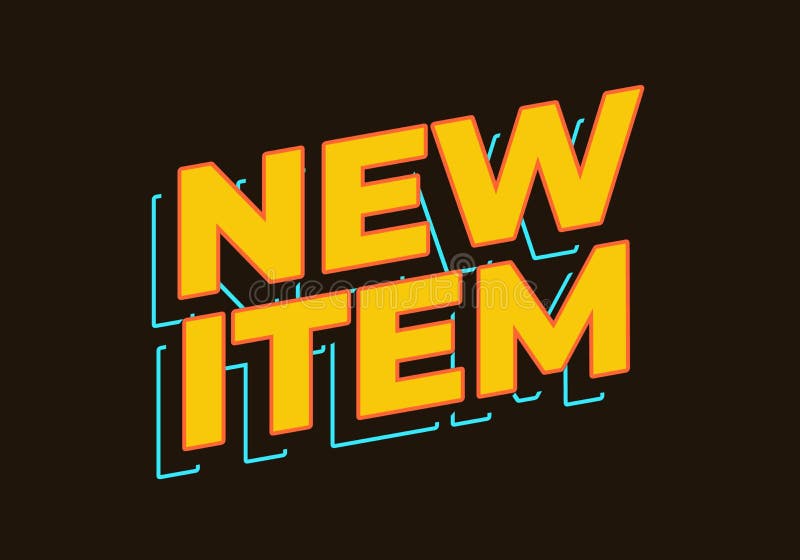 New Item. Text Effect in Yellow Color. 3D Look Stock Illustration ...