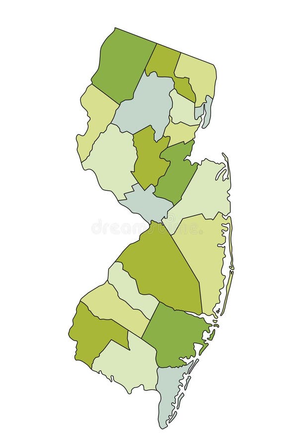 Detailed Editable Political Map with Separated Layers. New Jersey Stock ...
