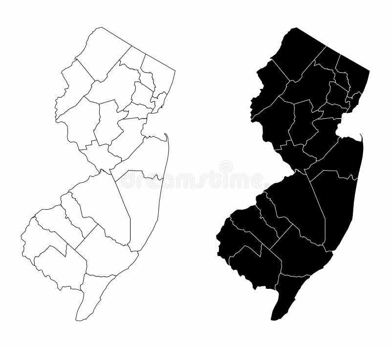 New Jersey county maps stock illustration. Illustration of states ...