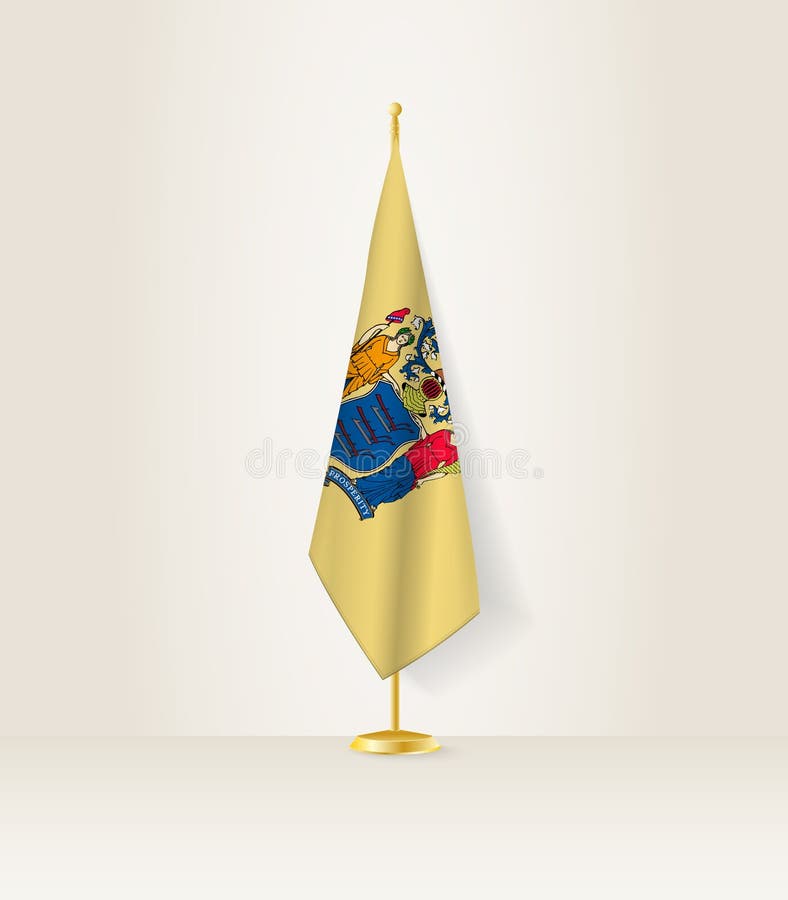 New Jersey Flag on a Flag Stand Stock Vector - Illustration of state ...