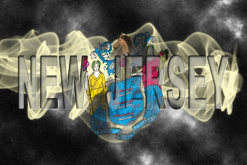 New Jersey Flag with Starry Background Stock Illustration ...