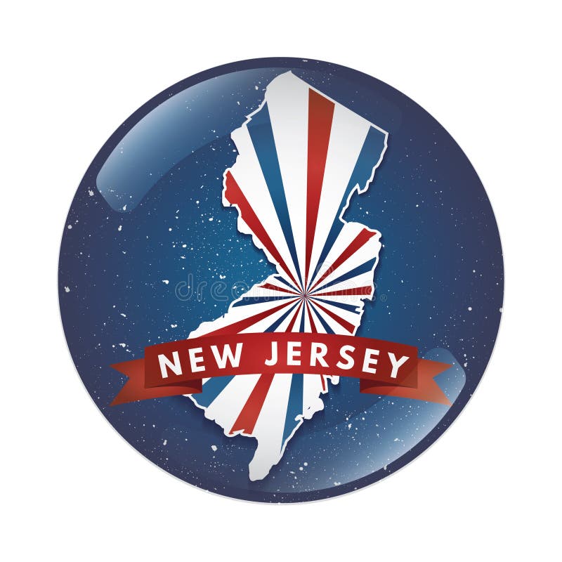 New Jersey Map Button. Vector Illustration Decorative Design Stock ...
