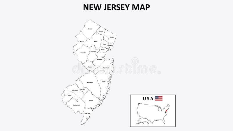 New Jersey Map. State and District Map of New Jersey Stock Vector ...