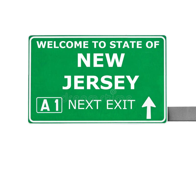 NEW JERSEY Road Sign Against Clear Blue Sky Stock Photo - Image of ...