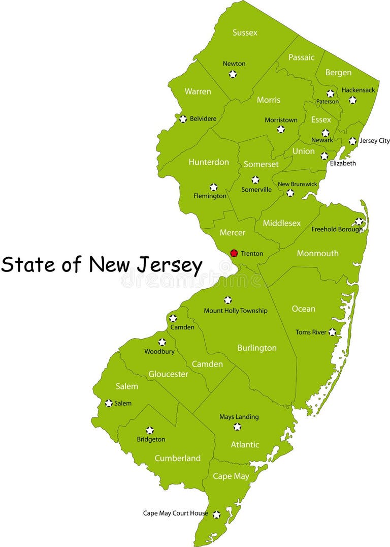 New Jersey State Outline Stock Illustrations – 1,192 New Jersey State ...