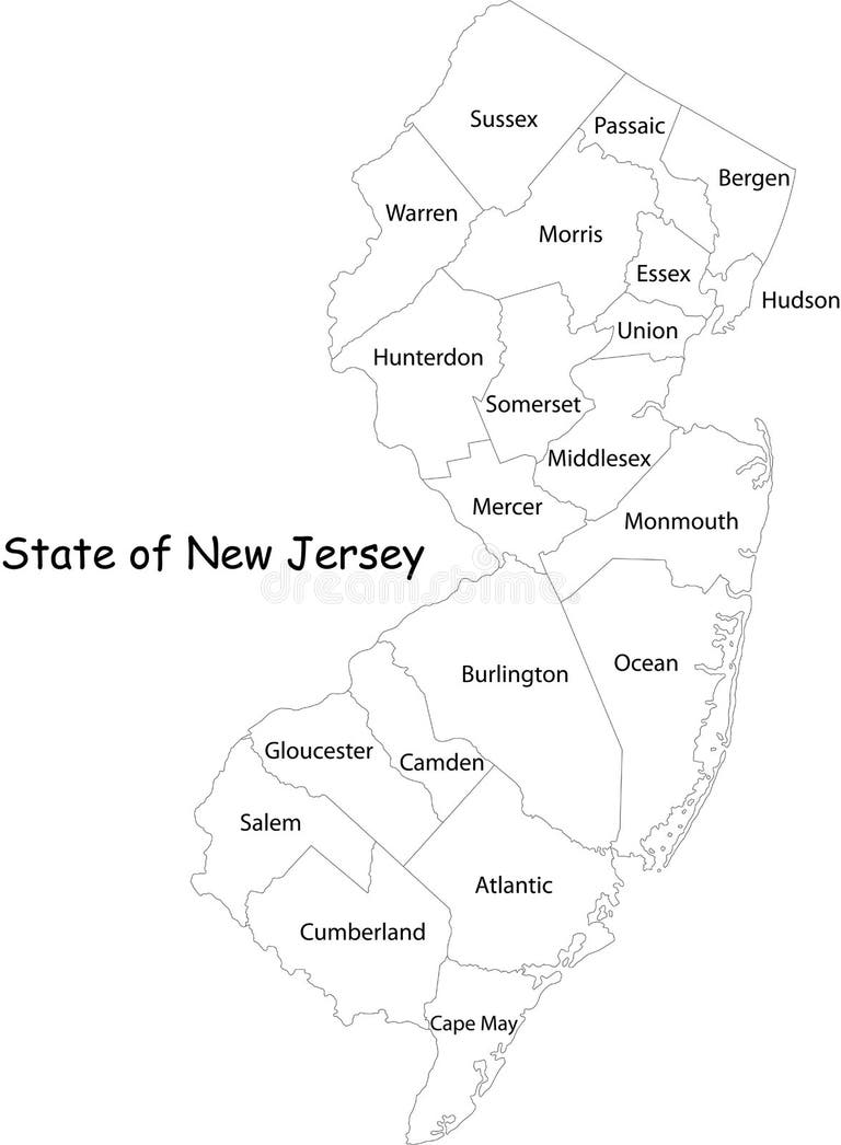 New Jersey State Outline Stock Illustrations – 1,192 New Jersey State ...