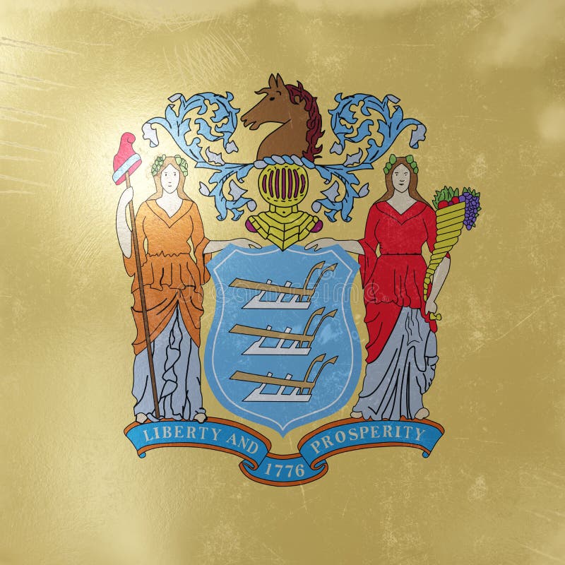Old New Jersey State flag stock illustration. Illustration of symbol ...