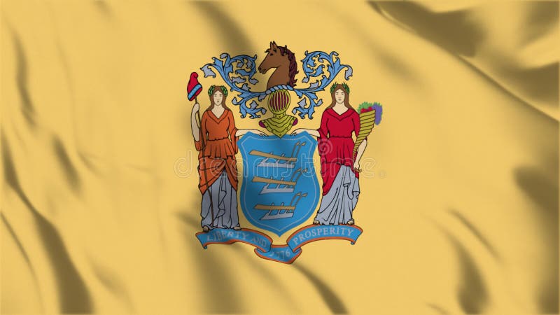 New Jersey State Flag and Airplane Fly. Flight and Travel Concept Stock ...