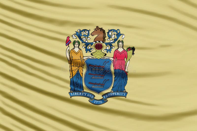 New Jersey State Flag Wave Close Up, New Jersey Flag Stock Photo - Image of colors, pattern ...