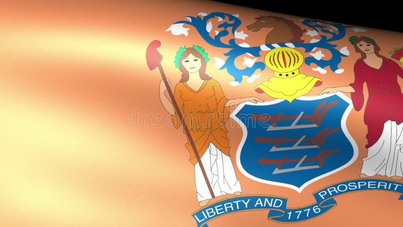 New Jersey State Flag and Airplane Fly. Flight and Travel Concept Stock ...