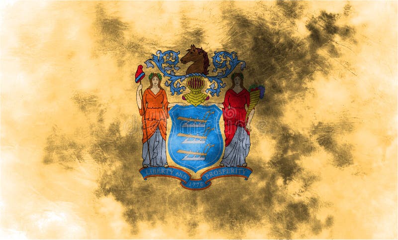 New Jersey State Grunge Flag United States Of America Stock