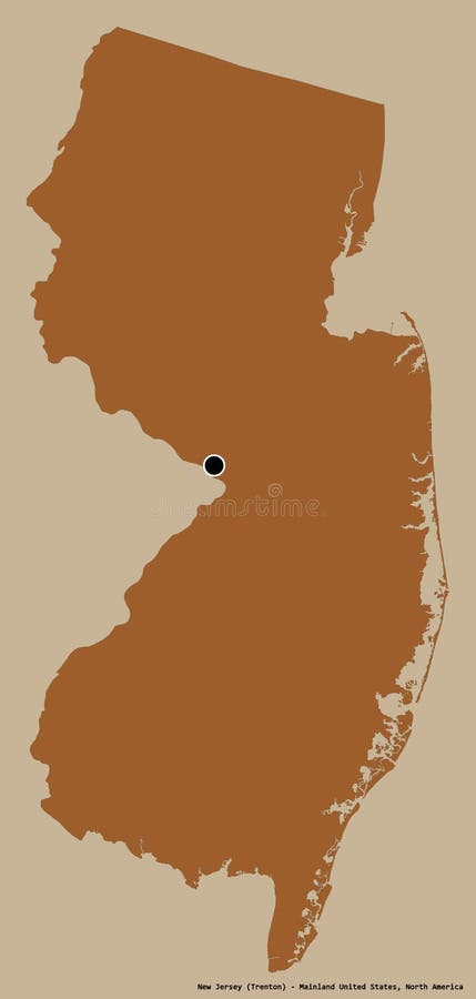New Jersey, State of Mainland United States, on Solid. Pattern Stock ...