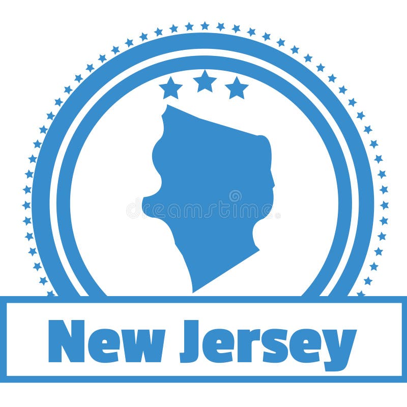 New Jersey State Map Label. Vector Illustration Decorative Design Stock ...
