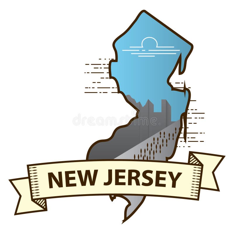 New Jersey State Map. Vector Illustration Decorative Design Stock ...
