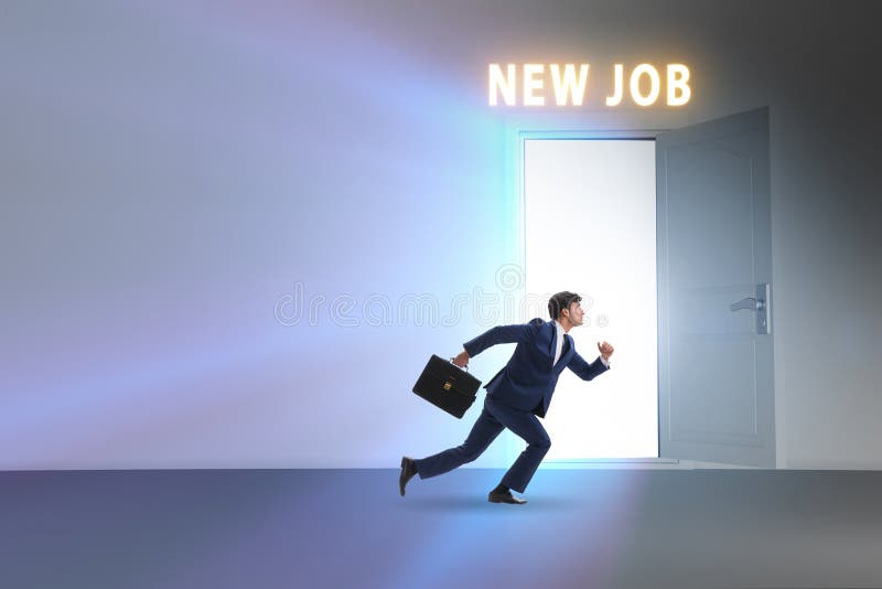 New Job Concept with Open Door Stock Image - Image of hiring, excited ...