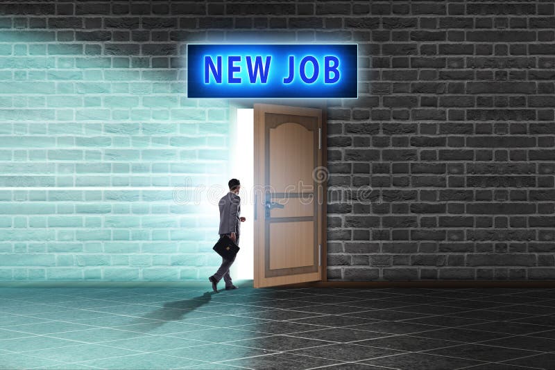 New Job Concept with Open Door Stock Photo - Image of candidate ...