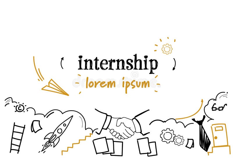 New Job Learning Practice Experience Internship Concept Sketch Doodle ...