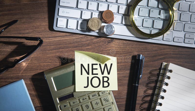 New Job Message on Sticky Note Stock Image - Image of employment, word ...