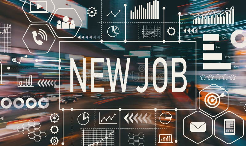 New Job with Motion Blurred Traffic Stock Illustration - Illustration ...