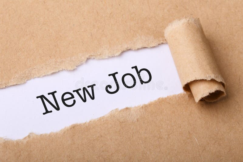 New Job Paper Tear stock photo. Image of success, wide - 149414252
