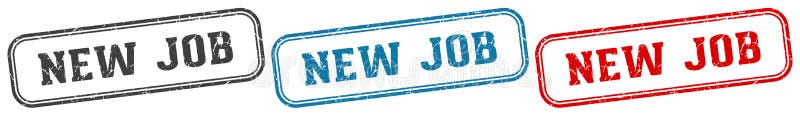 New Job Stamp. New Job Rectangular Stamp Set Isolated on White ...
