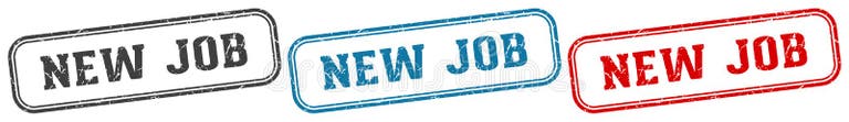 New Job Stamp. New Job Rectangular Stamp Set Isolated on White ...