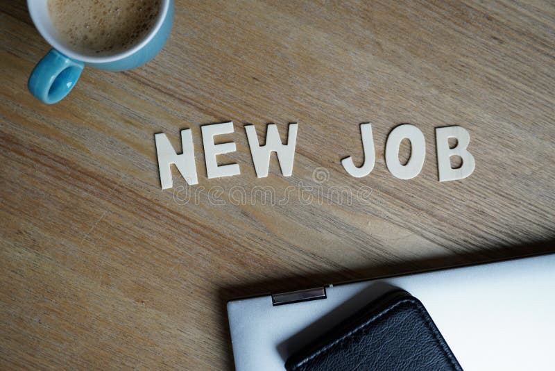 New job written stock image. Image of notice, employee - 237852279