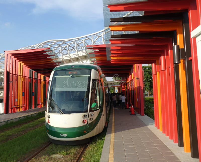 The New Kaohsiung Light Rail Train Editorial Photo - Image of station ...