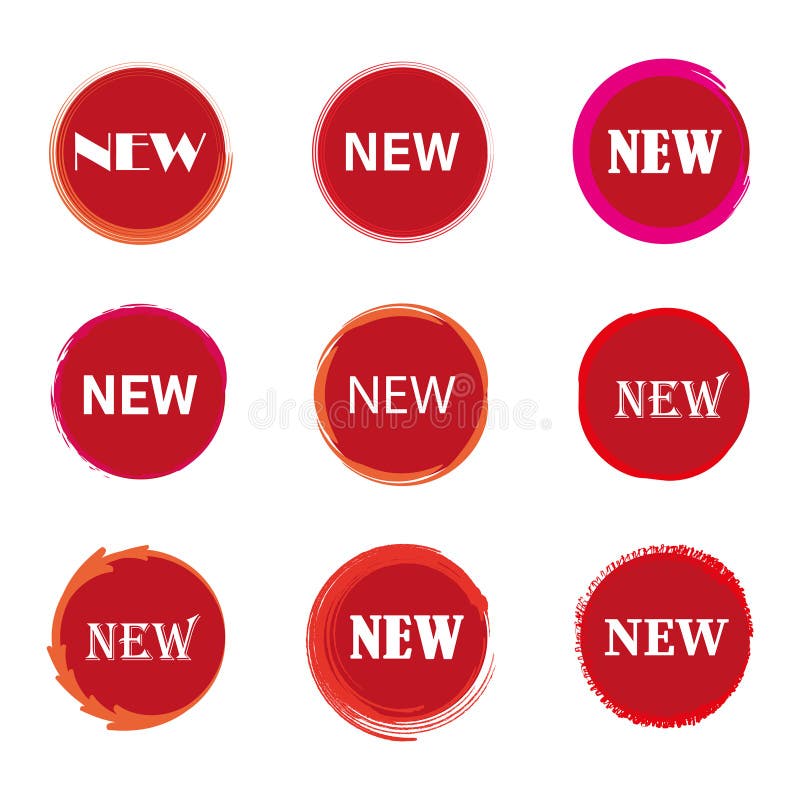 New Label Collection. Variety of Red and Pink Vector Tags Stock Vector ...