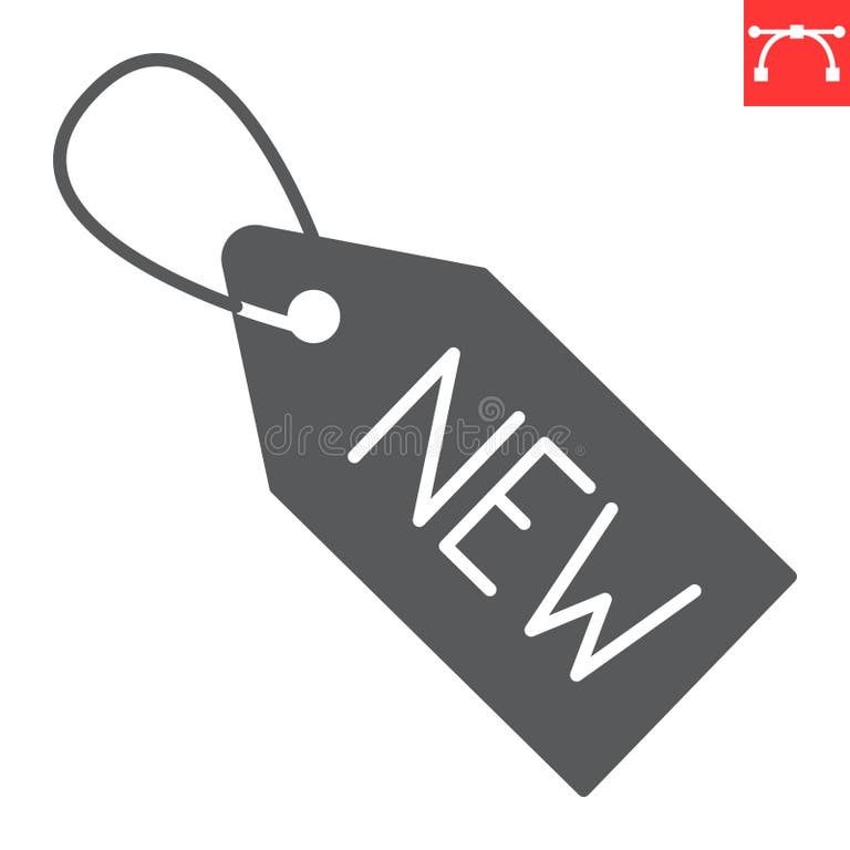 New label glyph icon stock vector. Illustration of icon - 314243665