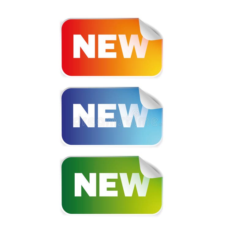 New Label Sticker Set Isolated Stock Vector - Illustration of badge ...