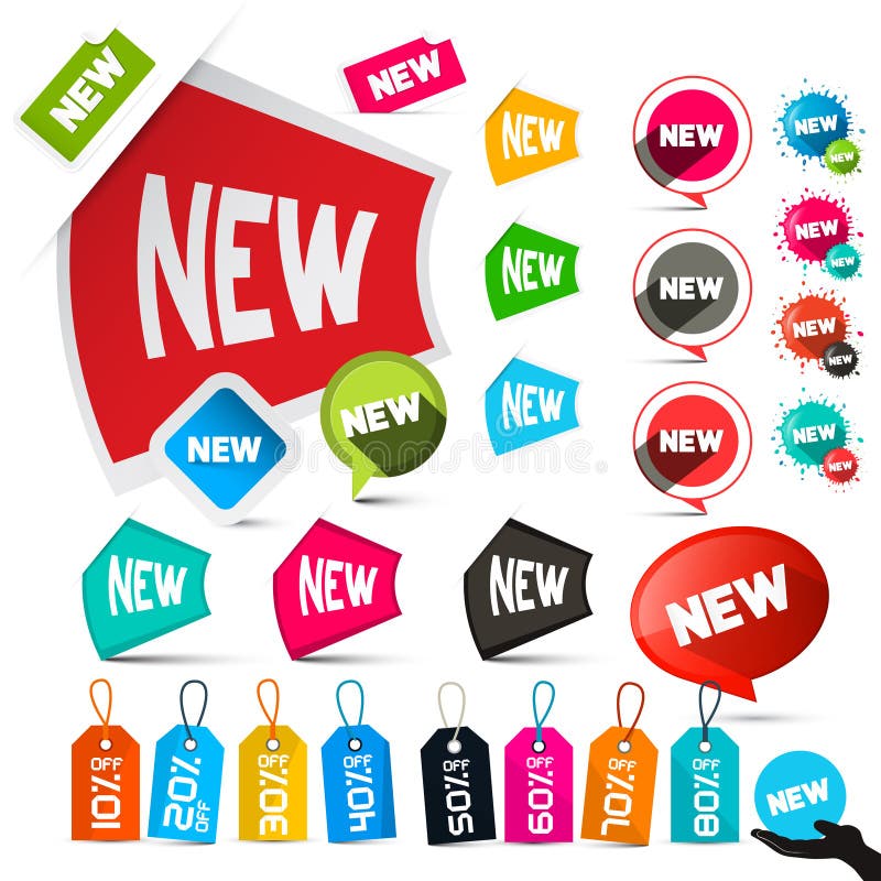 New Labels Set stock illustration. Illustration of accent - 57654579