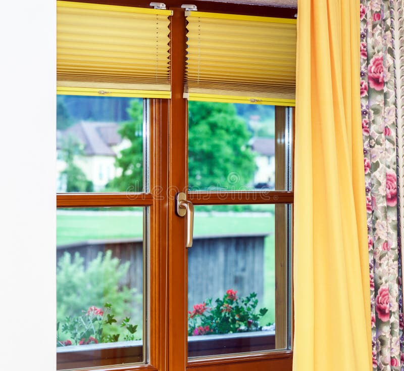 New Laminated Brown Window Inside View Stock Photo - Image of ...