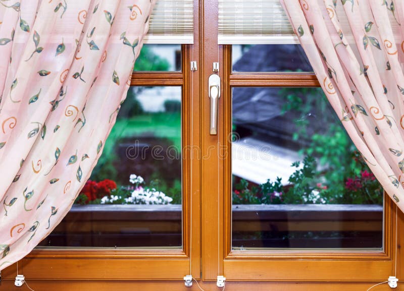 New Laminated Brown Window Inside View Stock Photo - Image of profile ...