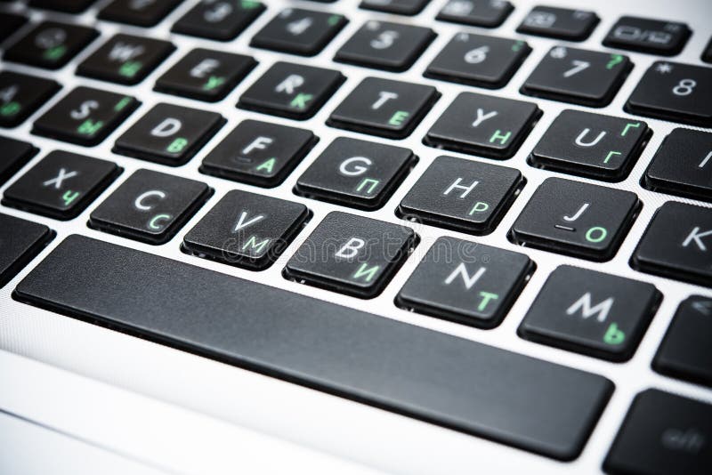 New Laptop Computer Keyboard with Black Keys Stock Photo - Image of ...