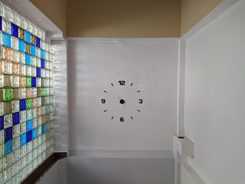 New and Large Dial Clock Built into the Wall. Stock Photo - Image of ...