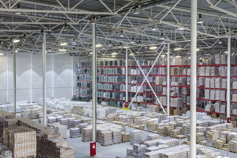 New and modern warehouse stock image. Image of distribution - 35158623