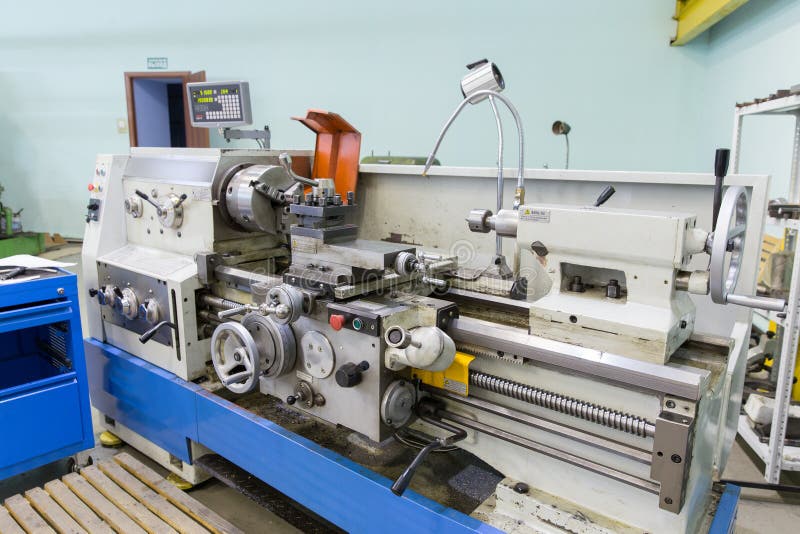 New Lathe. Engineering Plant Stock Image - Image of instrument, closeup ...
