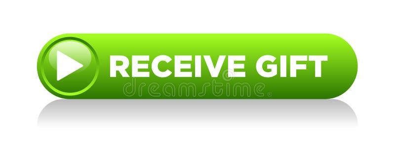 Receive Gift Icon Button on White Stock Illustration - Illustration of ...