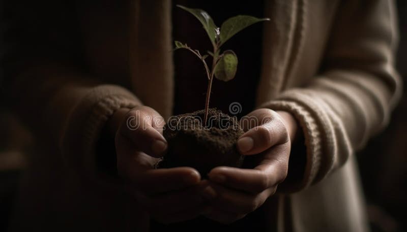 New Life Begins with the Care of One Human Hand Generated by AI Stock ...