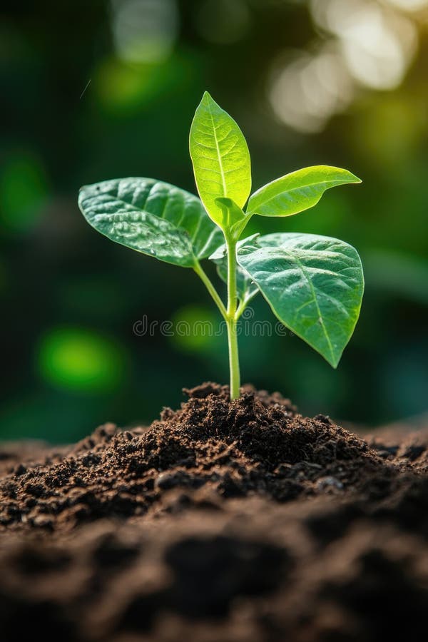 New Life Breaking through Soil Surface Stock Photo - Image of greenery ...