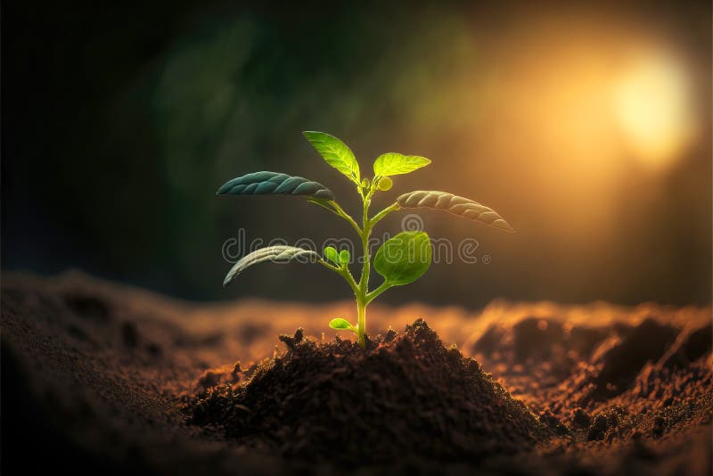 New Life Concept with Seedling Growing Sprout (tree). Generative Ai ...